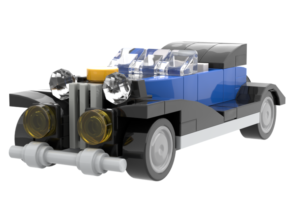 LEGO MOC Blue 30s Roadster by SomeDude | Rebrickable - Build with LEGO