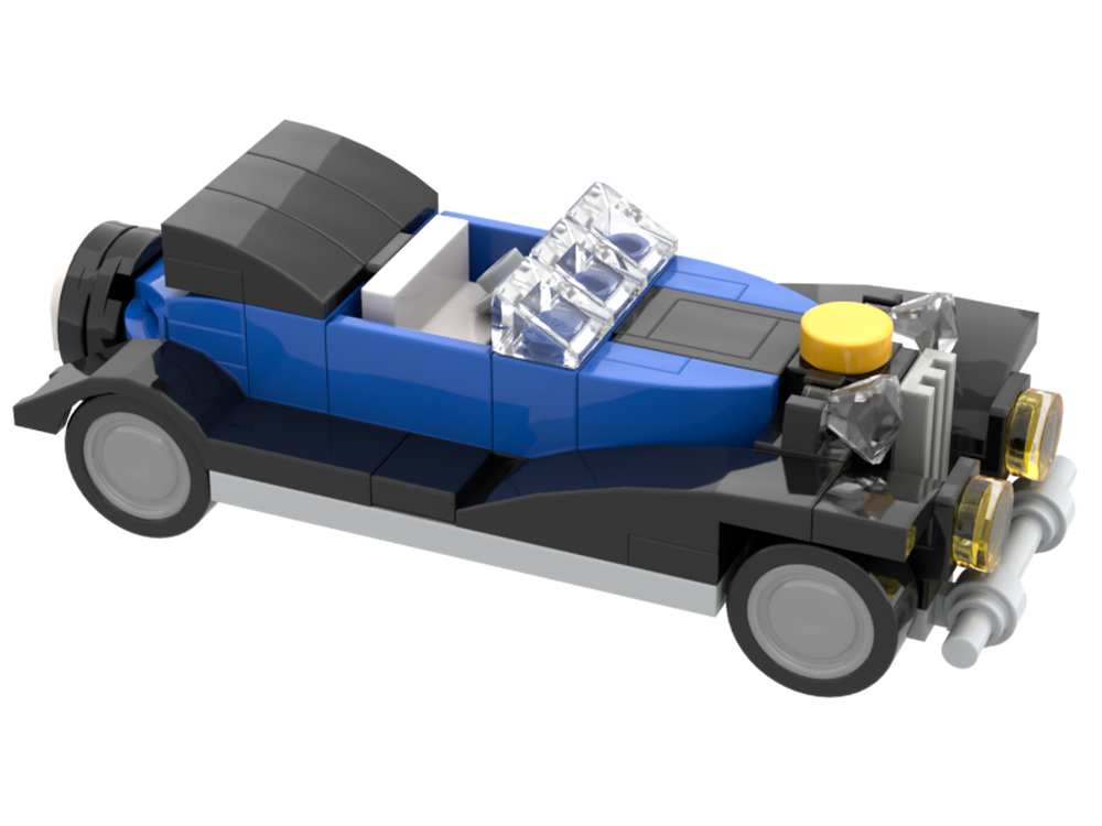 LEGO MOC Blue 30s Roadster by SomeDude | Rebrickable - Build with LEGO