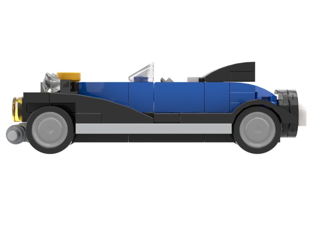 LEGO MOC Blue 30s Roadster by SomeDude | Rebrickable - Build with LEGO