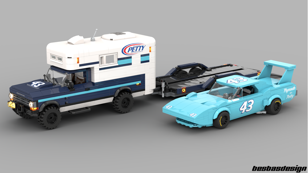 LEGO MOC-132524 Raceteam Richard Petty (Dodge W100 & Plymouth Superbird ...