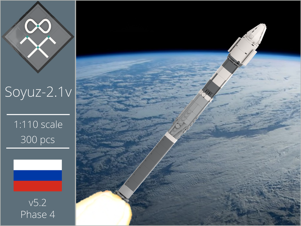 LEGO MOC 1:110 Soyuz-2.1v by Foggy0utri Design Bureau | Rebrickable - Build with LEGO