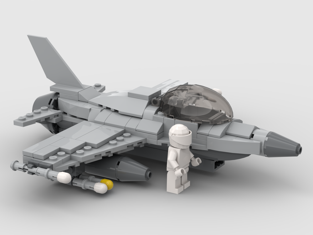 Lego Moc F 16 Fighting Falcon Fighter Aircraft Lego City Scale By