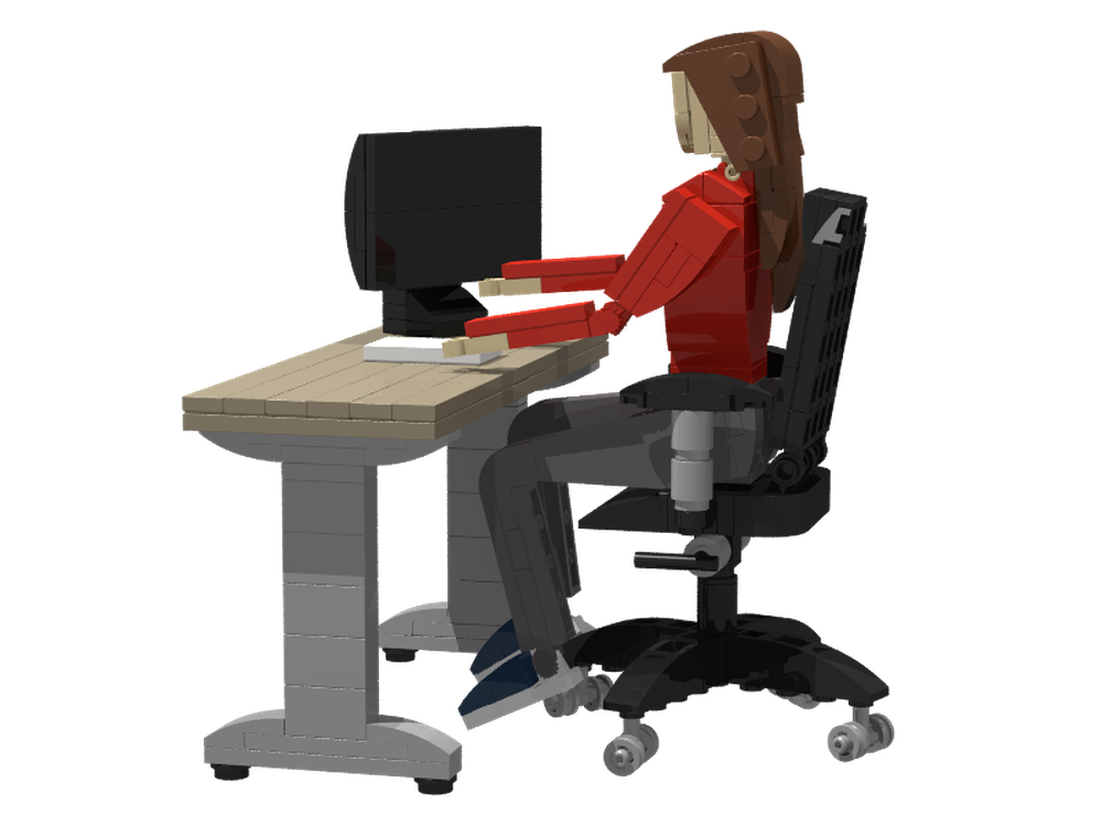 Lego Moc Desk Swivel Chair And Office Worker By Martymocs
