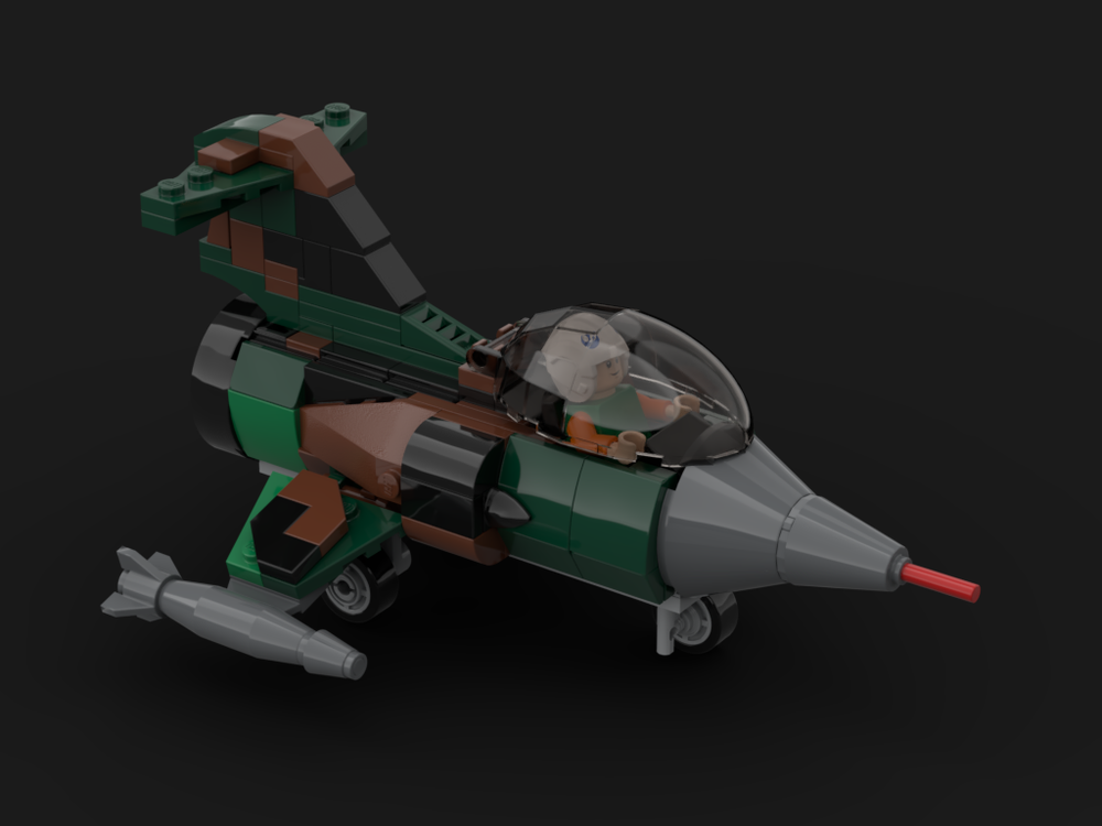 LEGO MOC F-104 starfighter woodland camo chibi scale jet by legomania ...