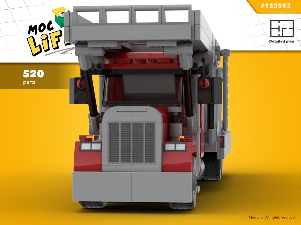 LEGO MOC Peterbilt 359 car hauler by MocLife | Rebrickable - Build with ...