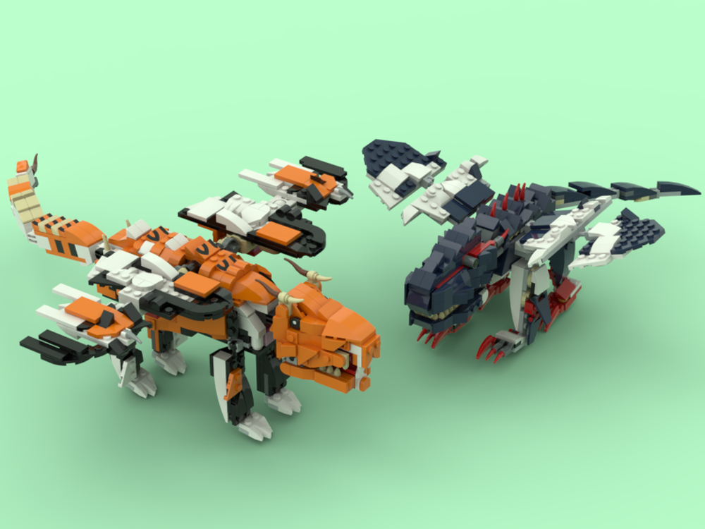 Lego Moc 31129 Giant Dragon By Legodesigner Rebrickable Build With Lego
