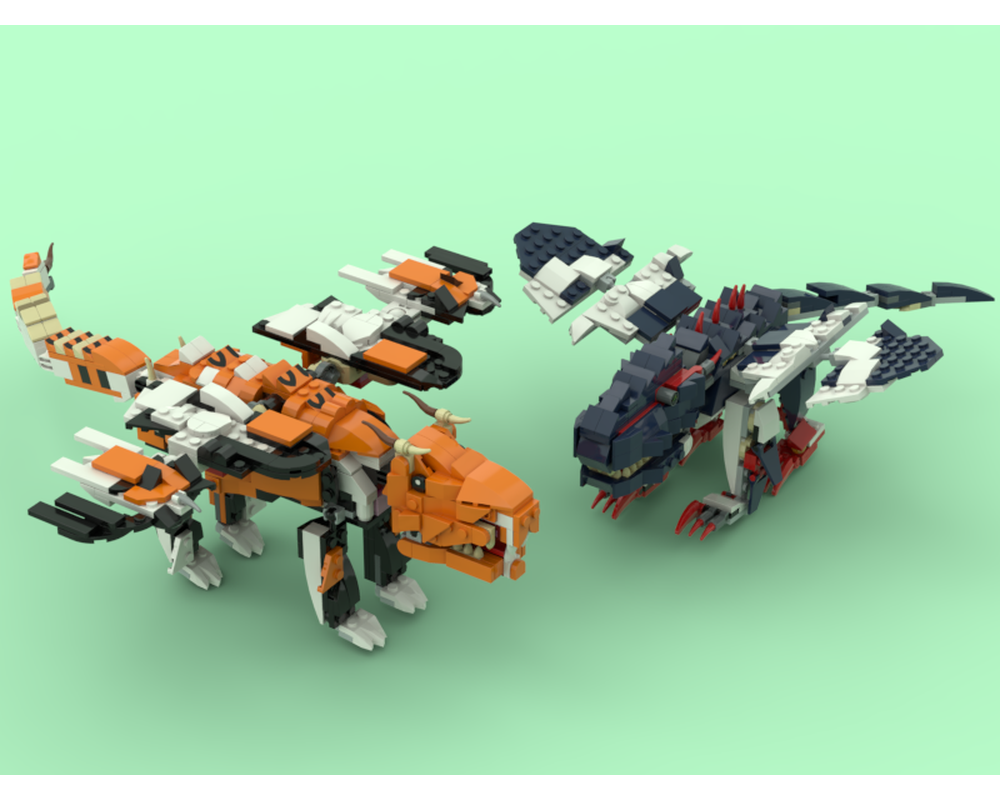 Lego Moc 31129 Giant Dragon By Legodesigner Rebrickable Build With Lego