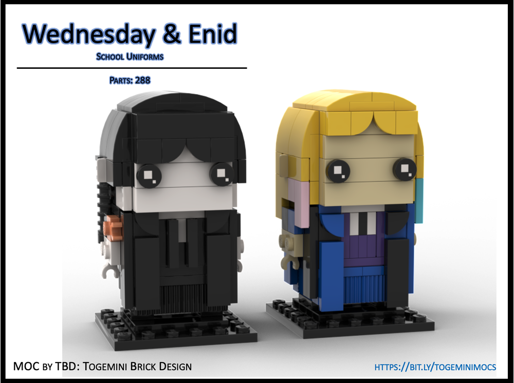 LEGO MOC Wednesday & Enid - School Uniform - Brickheadz by togemini ...
