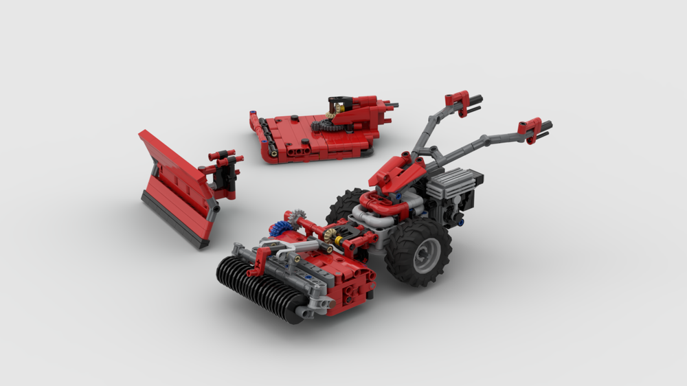 LEGO MOC Single-axle tractor with vertical mulcher, stone burier, and ...