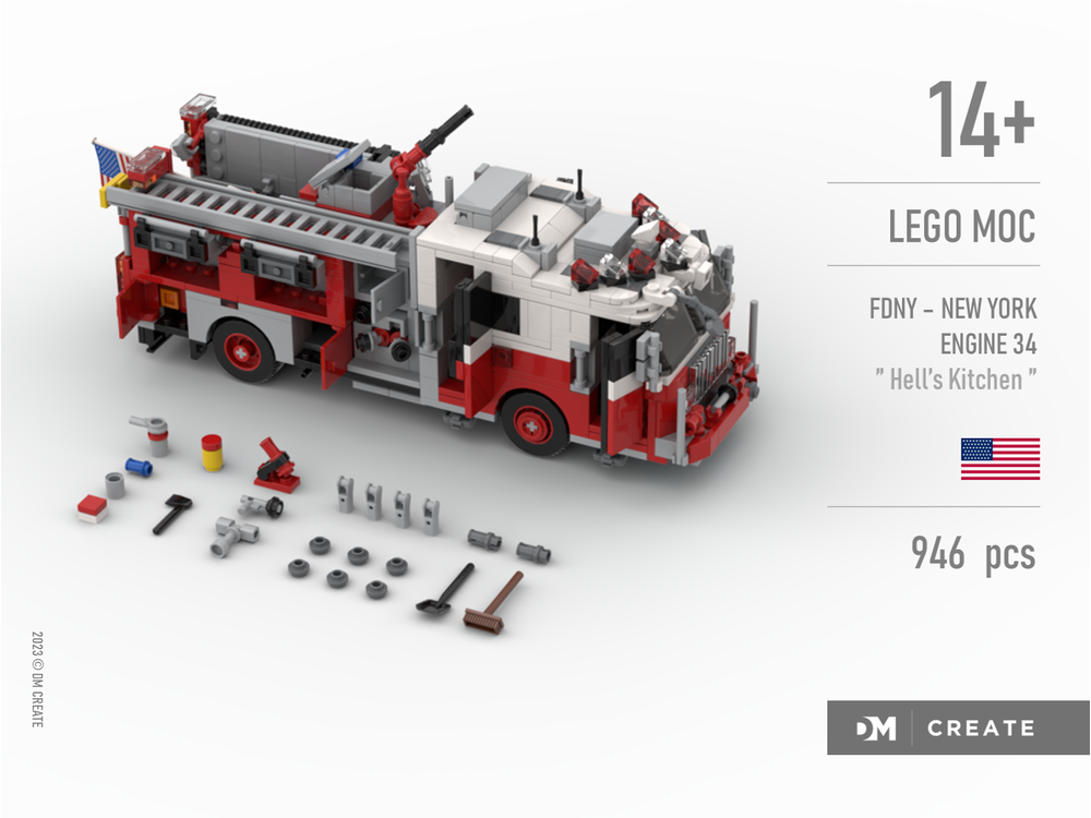 LEGO MOC FDNY set - Ladder 102 + Engine 34 by DMcreate | Rebrickable ...