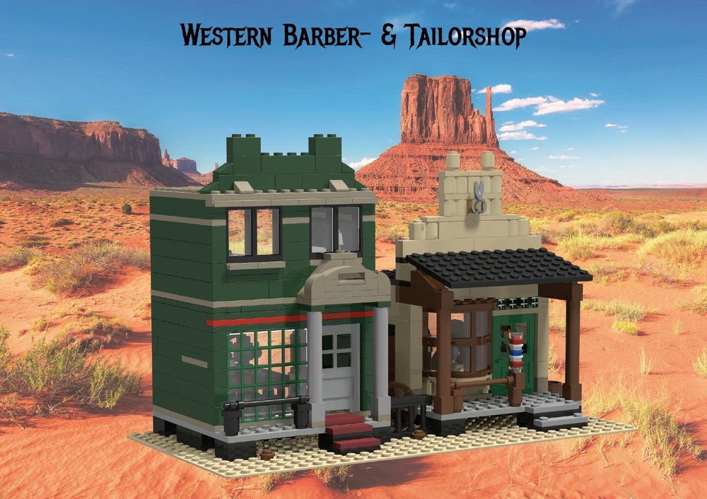 LEGO MOC Western Barber and Tailor Shop by foreverSorting | Rebrickable ...
