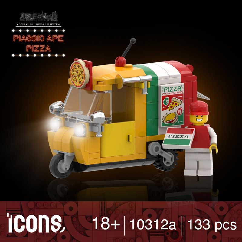 LEGO MOC-133957 Piaggio Ape Pizza by brick_piso89 | Rebrickable - Build ...