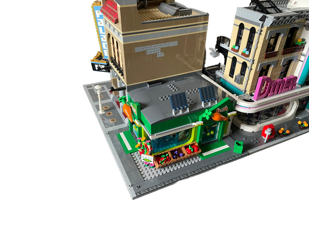 Lego Moc Grocery Store Modular Corner Alternate Build 2x60347 By Re