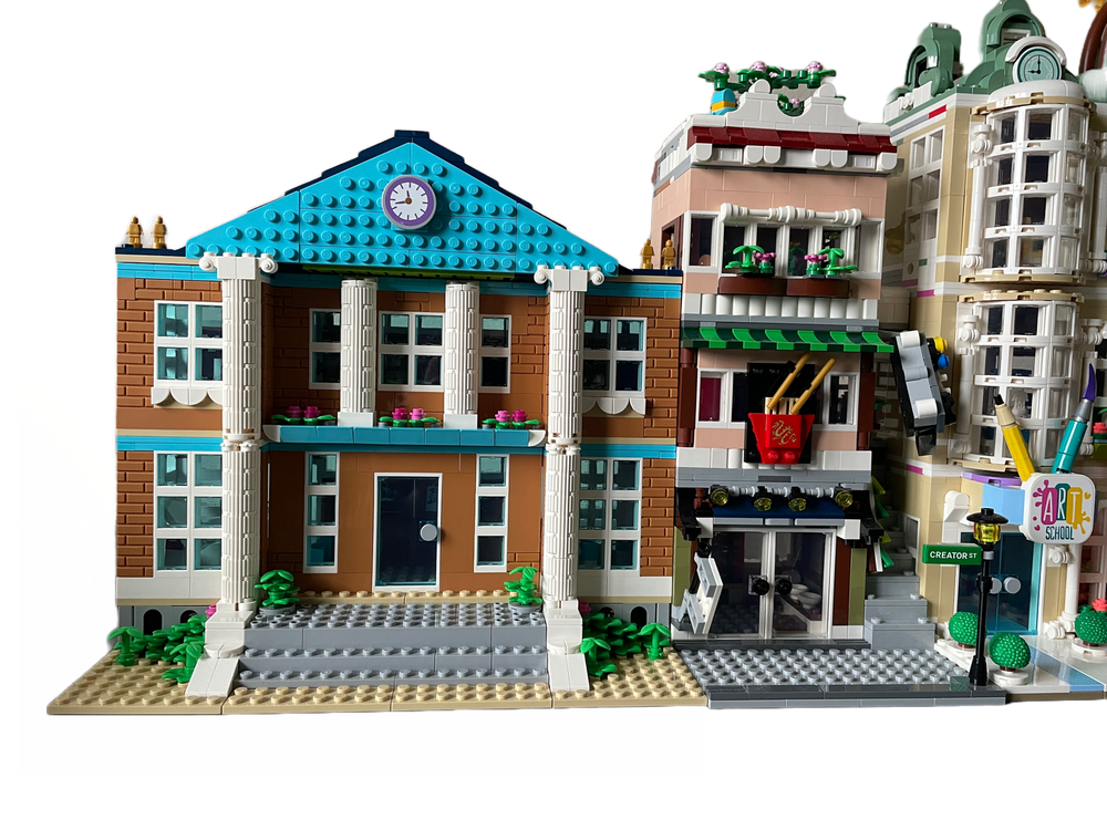 Lego Moc Town Hall Modular Alternate Build 2x 41682 By Re Bricked