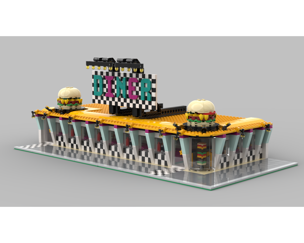 LEGO MOC Drifting Diner by zero_g_is_fun | Rebrickable - Build with LEGO