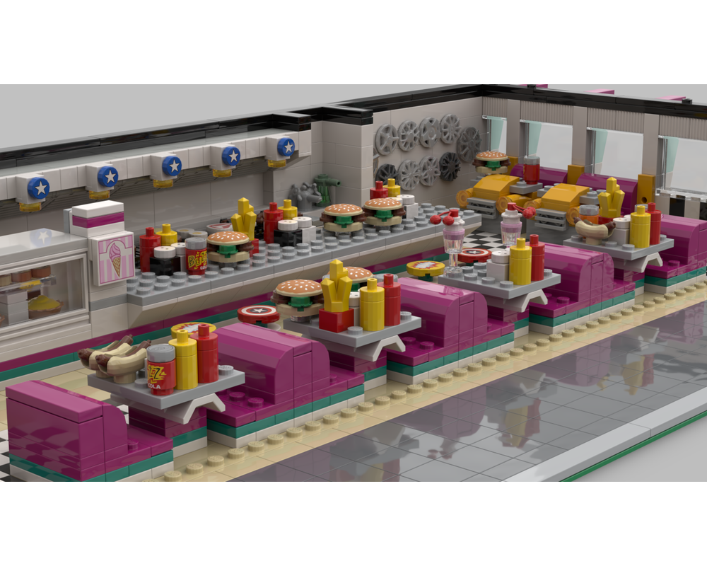 LEGO MOC Drifting Diner by zero_g_is_fun | Rebrickable - Build with LEGO