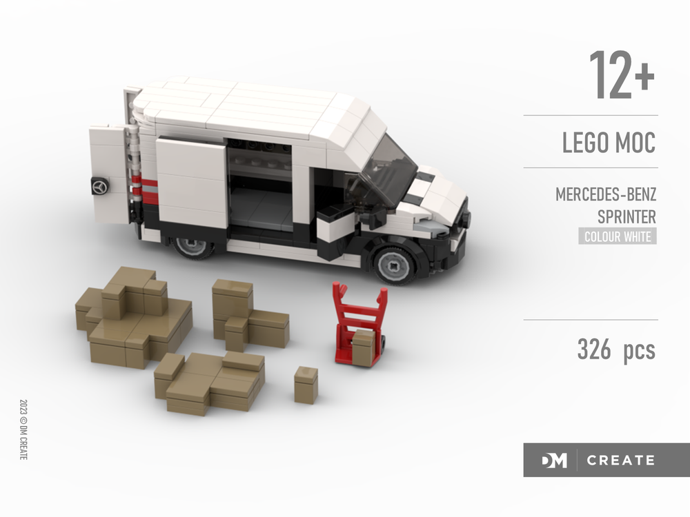 LEGO MOC Transport set - Mercedes-Benz (white) Atego + Sprinter + Vito ...