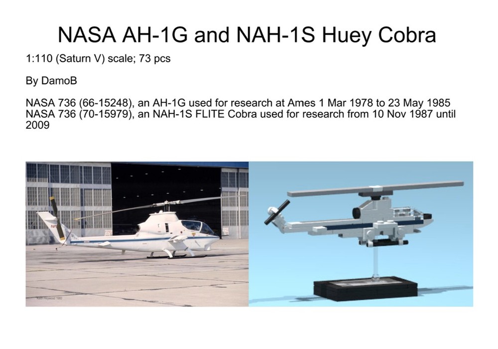 LEGO MOC DamoB's NASA AH-1G NAH-1S Cobra by DamoB | Rebrickable - Build ...