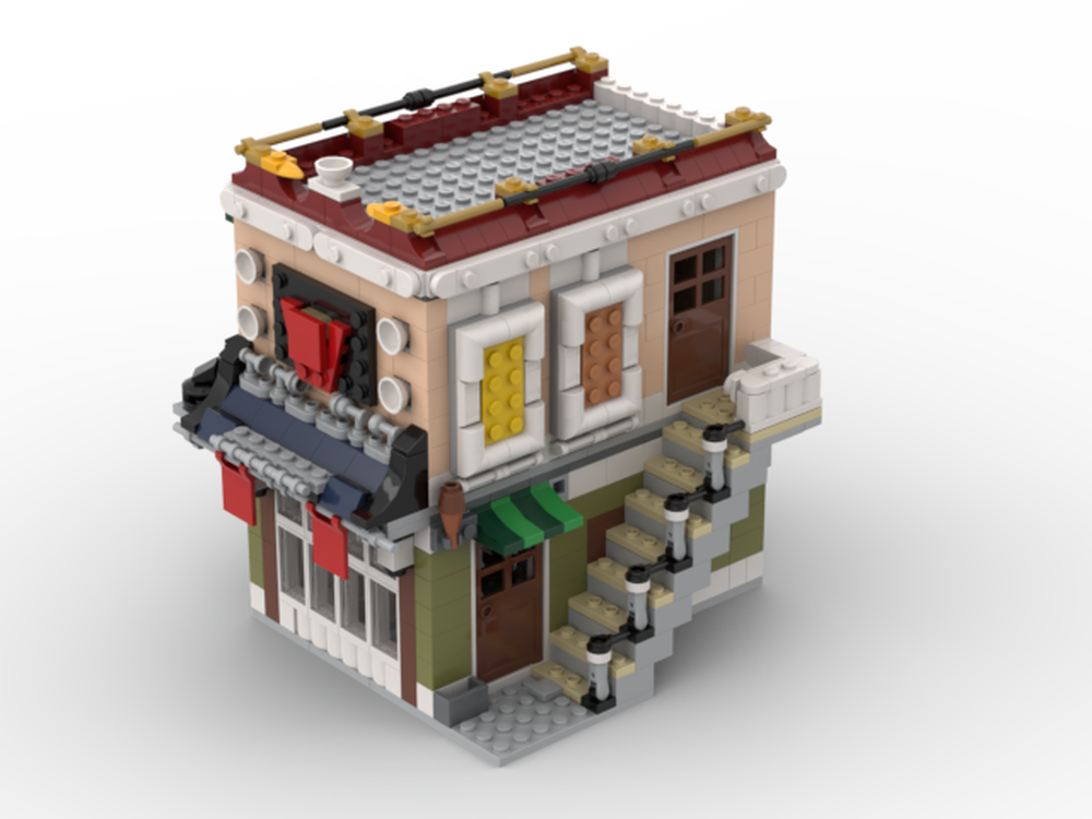 Lego Moc Restaurants And Apartments By Mocker Rebrickable Build