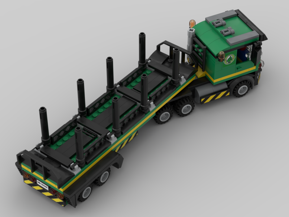 Lego Moc Cabover Truck And Logging Trailer By Haulingbricks Rebrickable