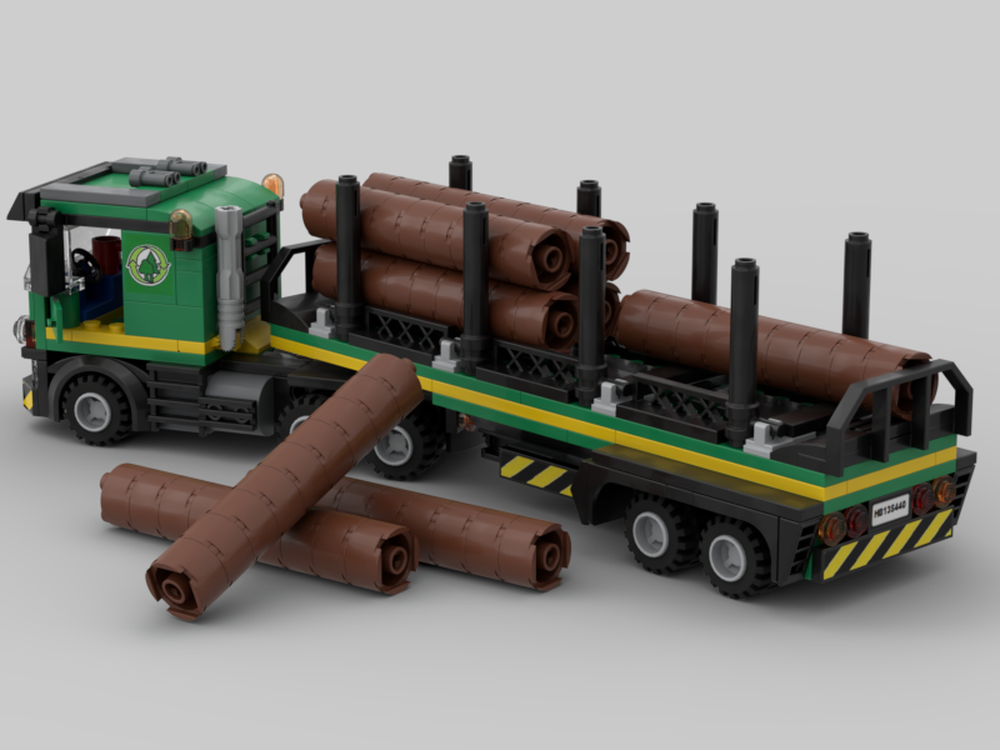 Lego Moc Cabover Truck And Logging Trailer By Haulingbricks Rebrickable