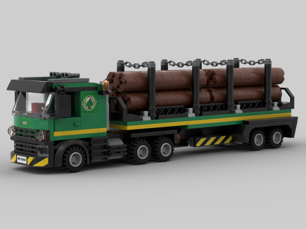 Lego Moc Cabover Truck And Logging Trailer By Haulingbricks Rebrickable