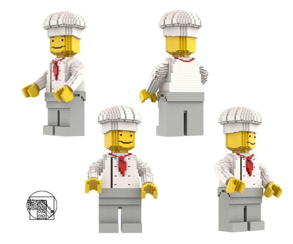 LEGO MOC Maxi figure Chef by Bricksculpture.net | Rebrickable - Build ...