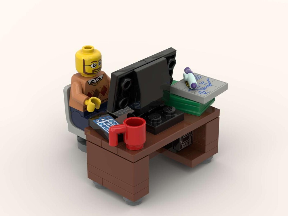 LEGO MOC Teacher with a cluttered desk by markodama | Rebrickable ...
