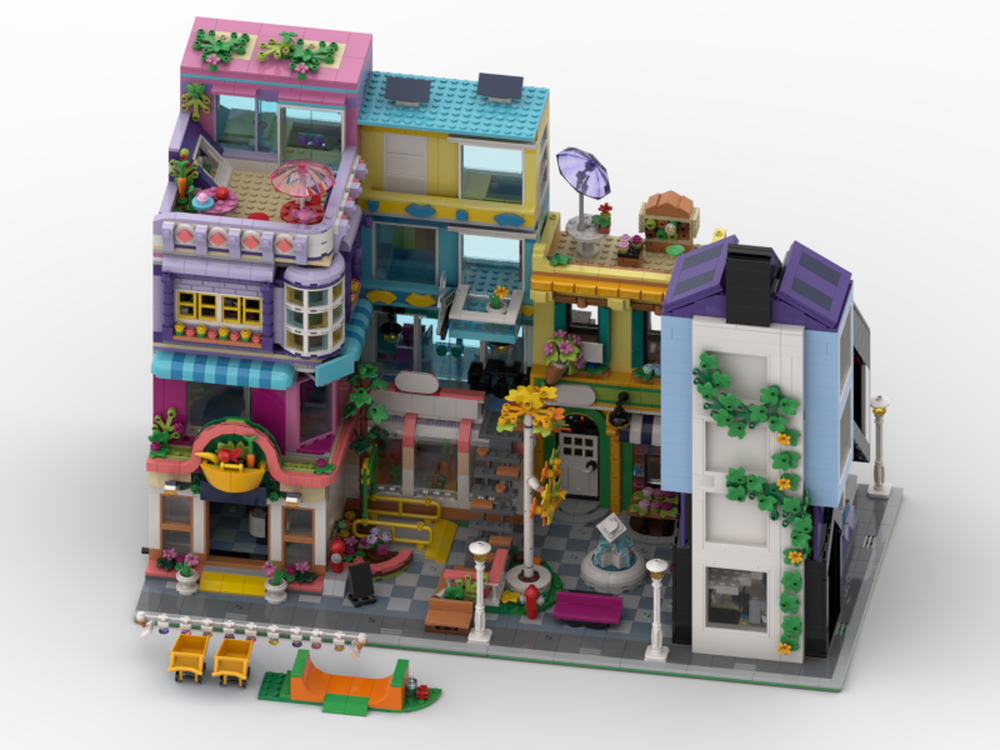 LEGO MOC Supermarket and Mainstreet Building by Legofan21 | Rebrickable ...