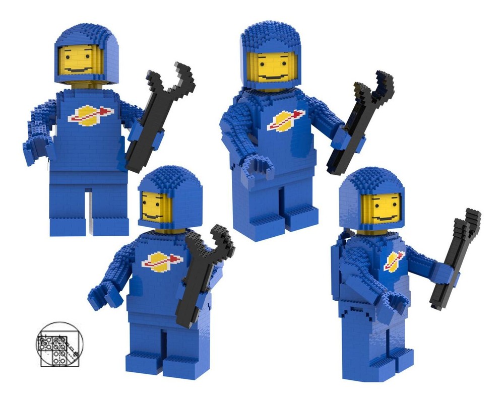 LEGO MOC Maxi figure blue space man with spanner wrench + screw drive ...