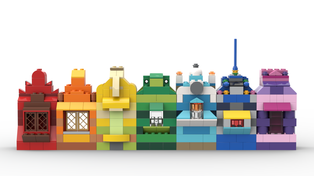 LEGO MOC 10698 EXTRA rainbow houses by Lenarex | Rebrickable - Build ...