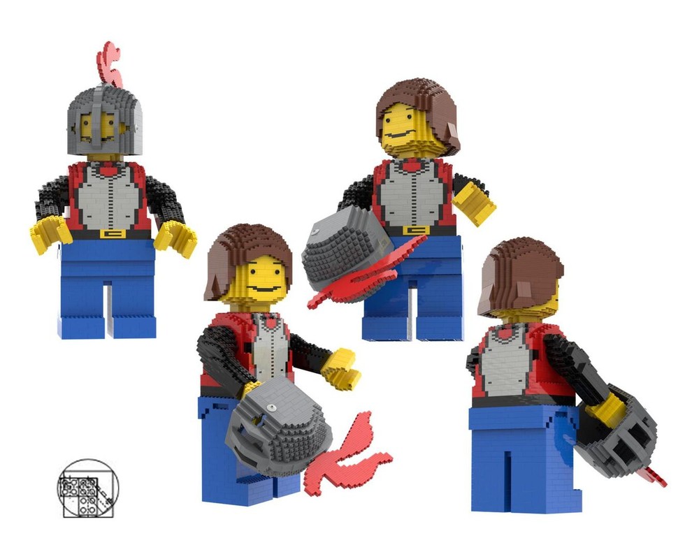 LEGO MOC Maxi Figure classic Knight with Elmet by Bricksculpture.net ...