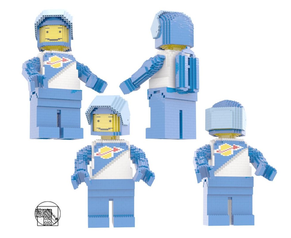 LEGO MOC Maxi Figure blue and white space man with metaldetector by ...