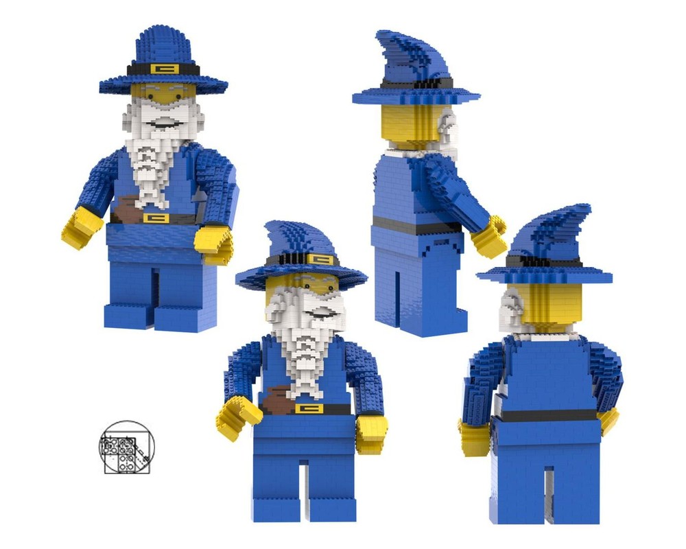 LEGO MOC Maxi Figure Old Blue Wizard by Bricksculpture.net ...