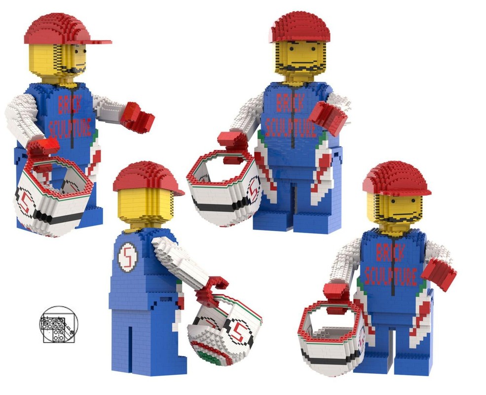 LEGO MOC Maxi Figure Blue-White Formula driver by Bricksculpture.net ...