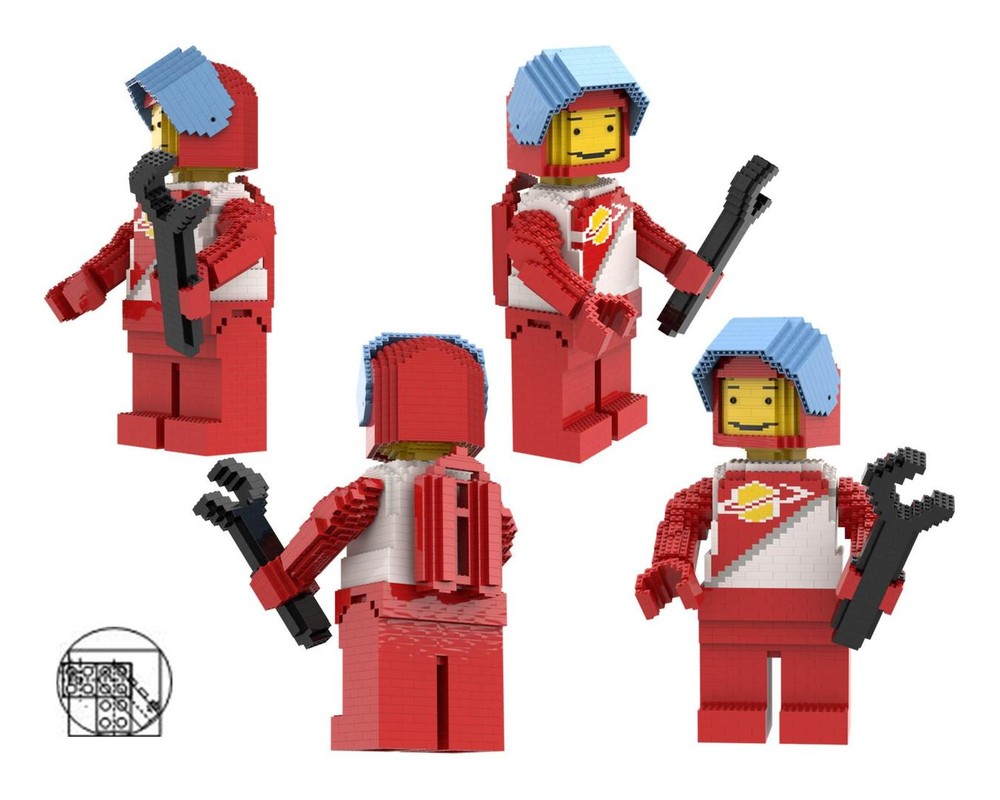 LEGO MOC Maxi Figure red and white space man with spanner wrench ...