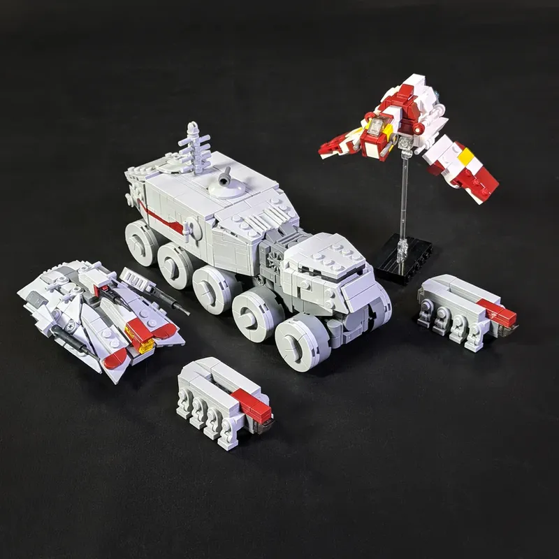 LEGO MOC Micro Clone Wars Ships Bundle. Turbo Tank, NU Shuttle, AT-OT ...