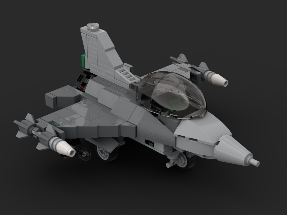 Lego Moc F 16v Chibi Scale Jet By Legomaniajosh Rebrickable Build