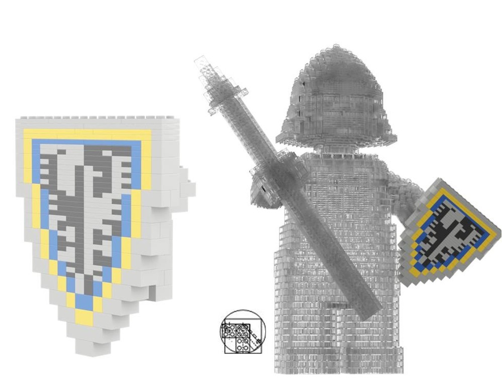 LEGO MOC Maxi Figure Falcon Yellow shield by Bricksculpture.net ...