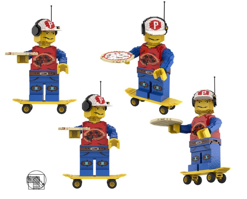 LEGO MOC Maxi Figure Pizza Boy by Bricksculpture.net | Rebrickable ...