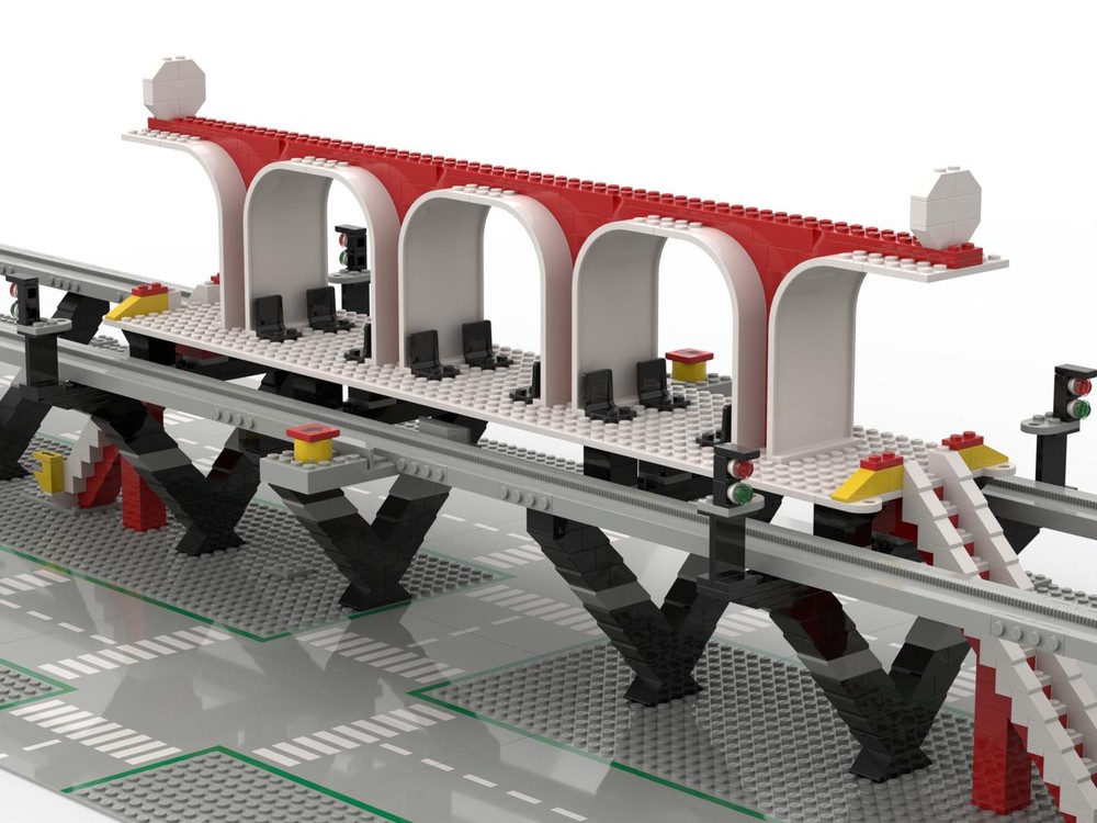 LEGO MOC Monorail Station and Bus Stops by paulvdb | Rebrickable ...