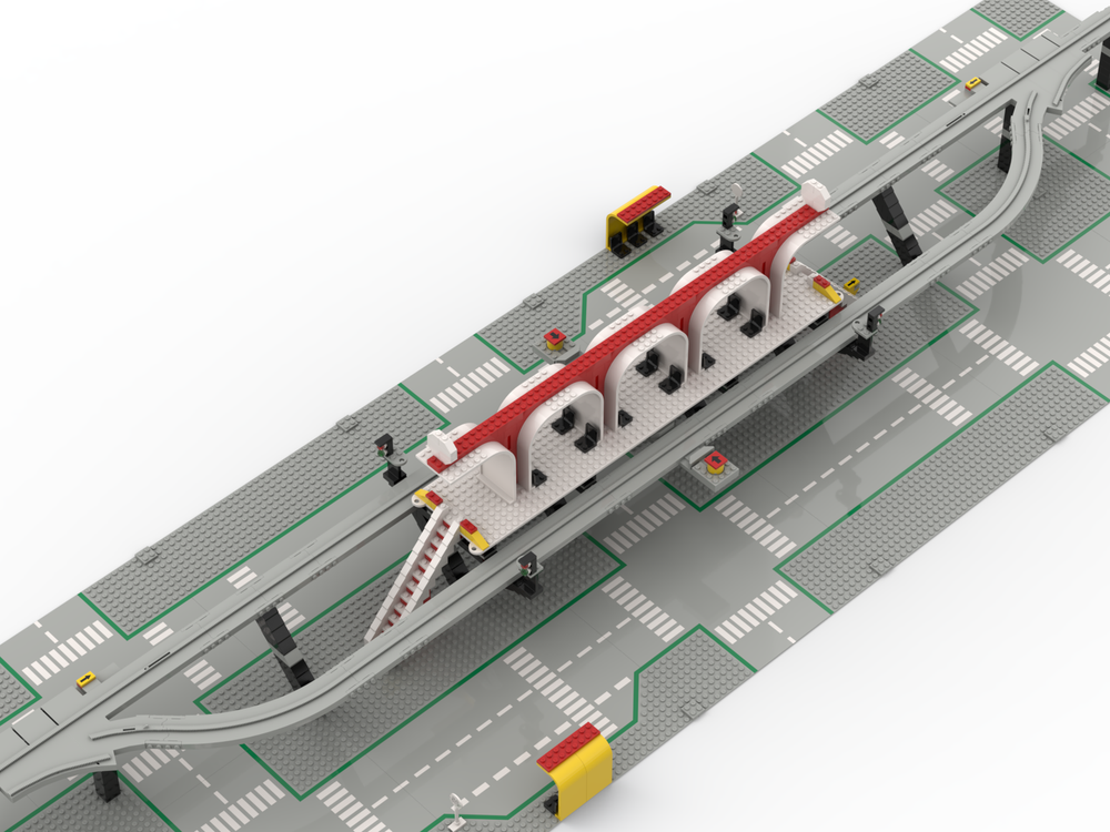 LEGO MOC Monorail Station and Bus Stops by paulvdb | Rebrickable ...