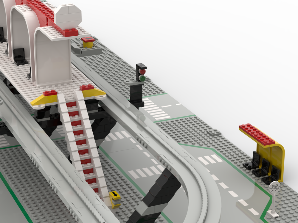 LEGO MOC Monorail Station and Bus Stops by paulvdb | Rebrickable ...