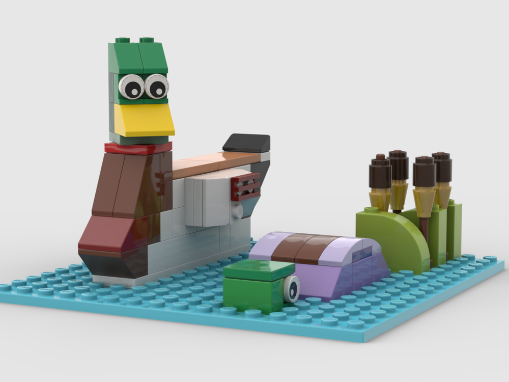 Lego Moc Lake W Wild Duckmallard Turtletortoise And Cattails 11717