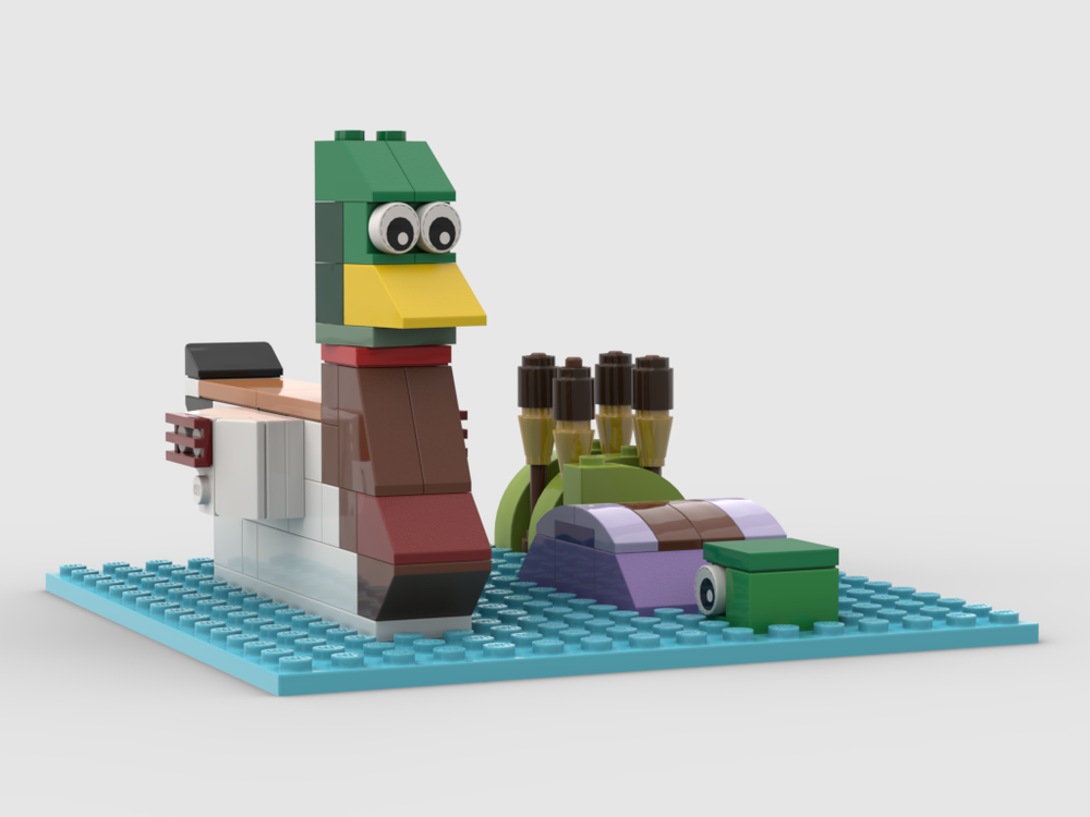 Lego Moc Lake W Wild Duckmallard Turtletortoise And Cattails 11717