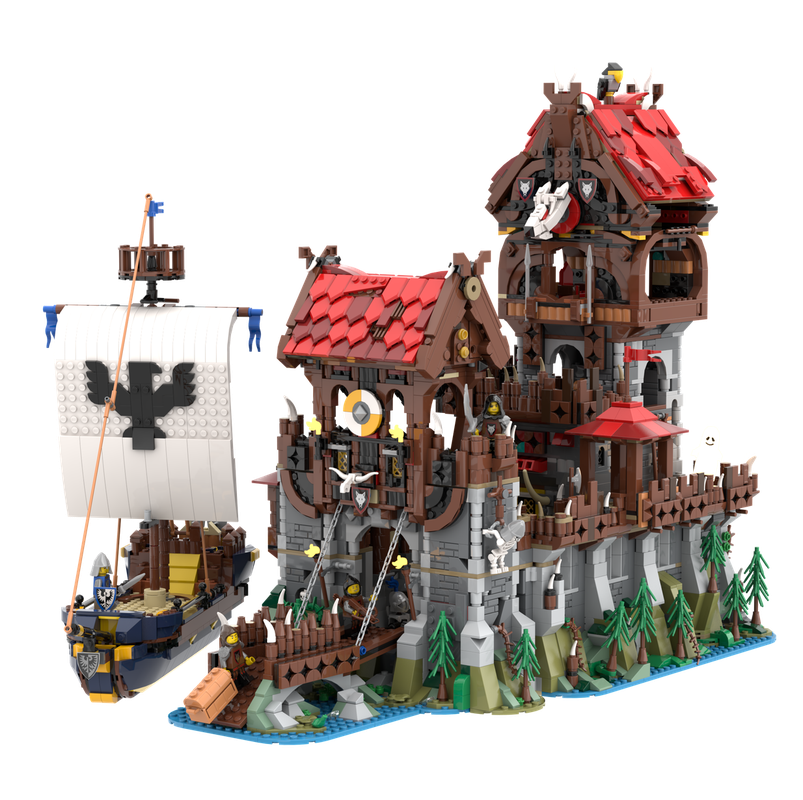 LEGO MOC Wolfpack Tower & Medieval Ship - Classic Castle by Dream Build ...