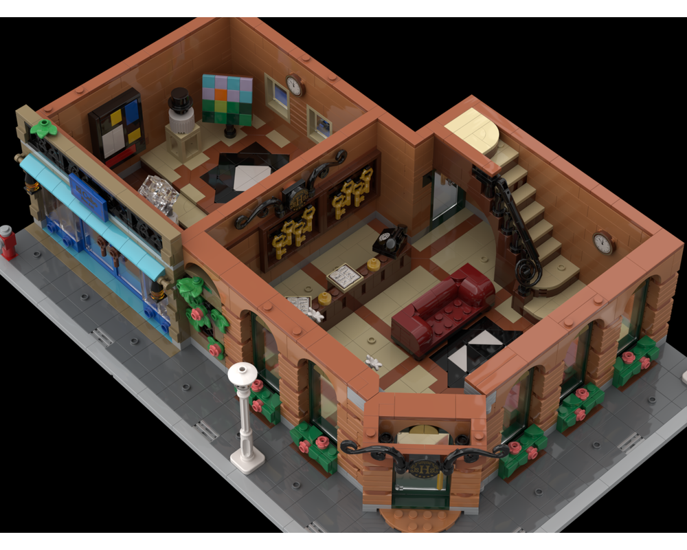 LEGO MOC Grand Corner Boutique Hotel by dibrick | Rebrickable - Build ...