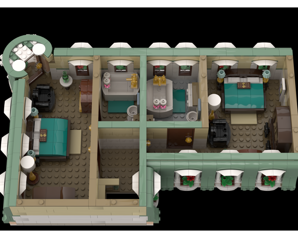 LEGO MOC Grand Corner Boutique Hotel by dibrick | Rebrickable - Build ...