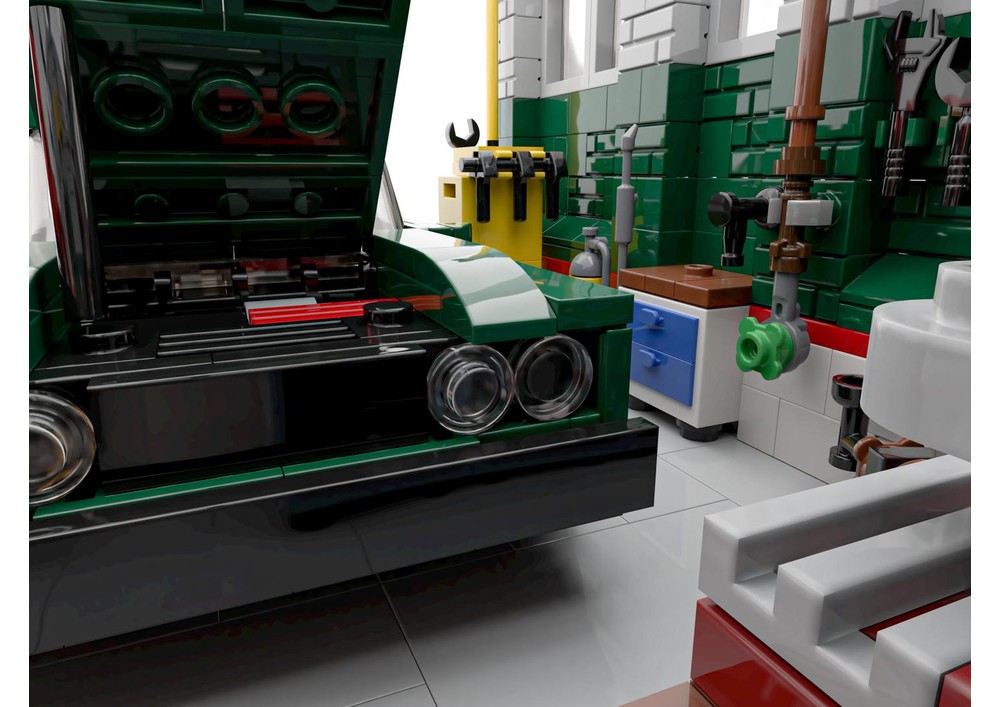 LEGO MOC Speed Champion Car Workshop inside by UK-CustomBricks ...