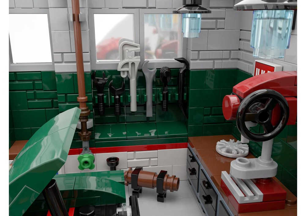 LEGO MOC Speed Champion Car Workshop inside by UK-CustomBricks ...